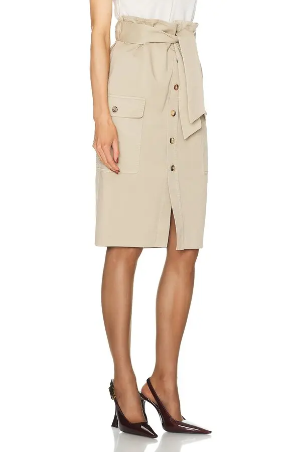 Saint Laurent Button Front Skirt - Royal Beige | Editorialist